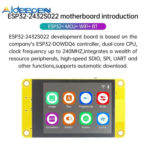 Aideepen Type C Esp32 Wifi Bluetooth Development Board With 22 Inch Display Onboard Esp Wroom