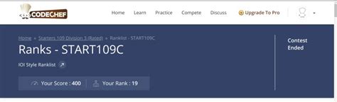 Secured 19th Rank In Codechef Starters 109 Sairaj Pawar Posted On The