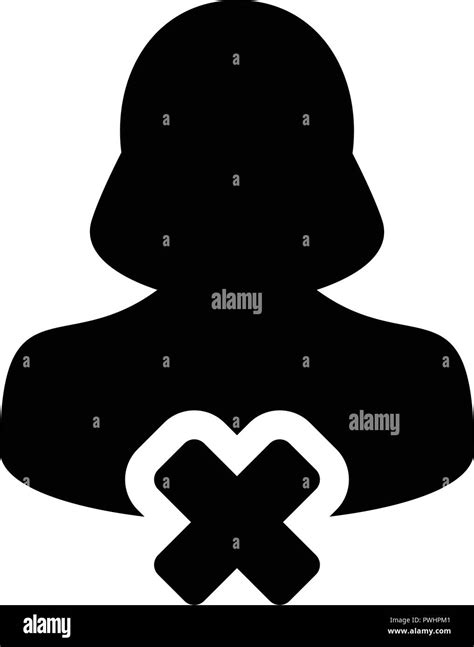 Delete Account Icon Vector Female User Person Profile Avatar With Close Symbol In Flat Color
