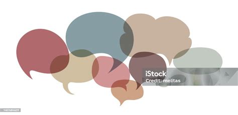 컬러 말풍선 통신 개념입니다 소셜 네트워크 색깔 있는 구름 말하기 토론 채팅 상징은 말하고 의사 소통합니다 대화와 우정 다양한 문화 추상적인에 대한 스톡 벡터 아트 및 기타