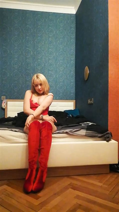 Home Gentle Masturbation In A Red Sexy Leather Suit And Heels Xhamster