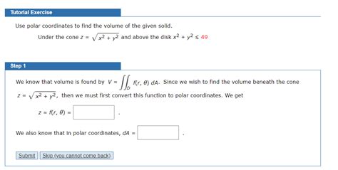solved tutorial exercise use polar coordinates to find the