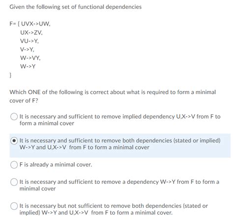 Solved Given The Following Set Of Functional Dependencies F