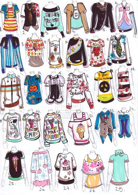 Shirts 1 Closed By Guppie Adopts On Deviantart Drawing Anime Clothes