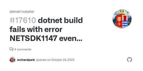 Dotnet Build Fails With Error Netsdk1147 Even Though Workload Is