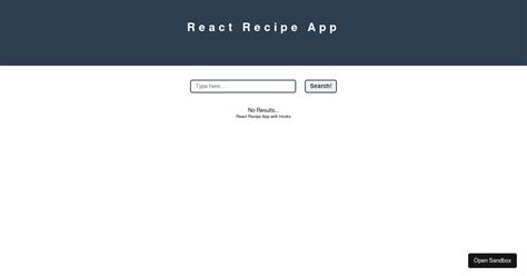 Recipe App Codesandbox