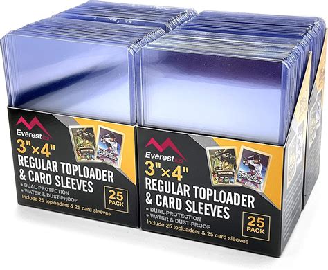 buy everest 3 x 4 inch 100 count top loader card holder and clear