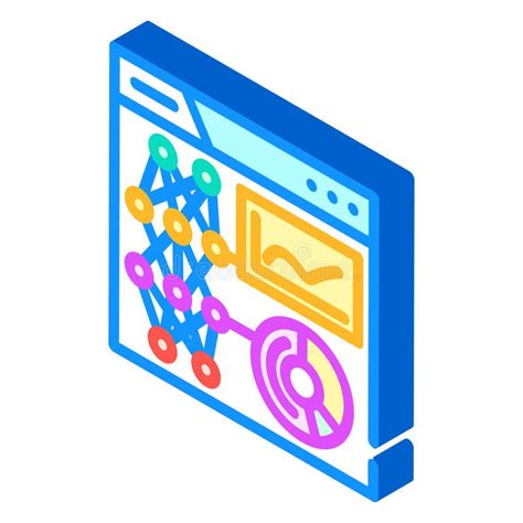 Data Visualization Chart Deep Learning Isometric Icon Vector Illustration Stock Vector
