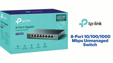 TP Link 8 Port 10 100 1000 Mbps Unmanaged Switch Black TL SG608 Best Buy