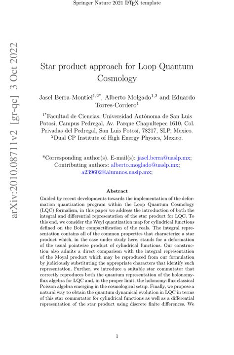 Pdf Star Product Approach For Loop Quantum Cosmology