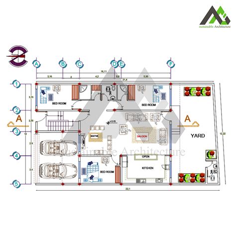 پلان ساختمان دو طبقه سه واحدی مرجع نقشه های ساختمانی اجرایی