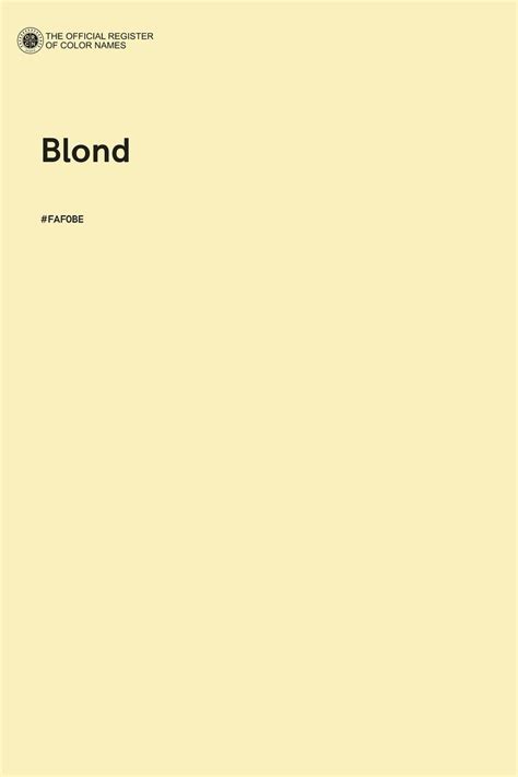 Blond Color Palette Faf0be