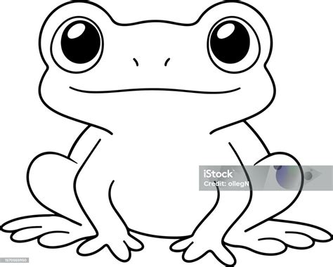 개구리 벡터 그림입니다 어린이를 위한 흑백 개구리 색칠하기 책 또는 페이지 개구리에 대한 스톡 벡터 아트 및 기타 이미지 개구리 외형선 컬러링 북 페이지