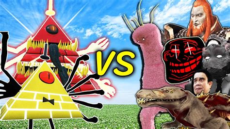 Bill Cipher Vs เหล่าตัวเทพ Gravity Falls Vs Trevor Henderson Gmod