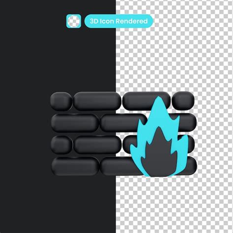 Premium Psd 3d Illustration Firewall Object