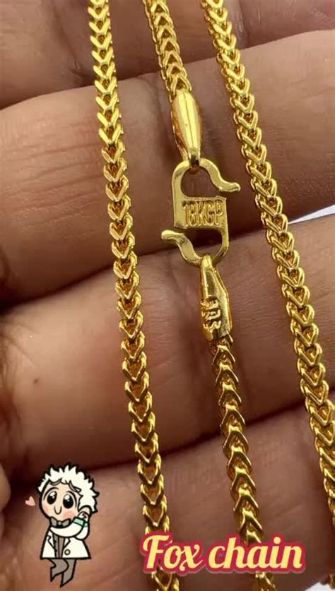 Gold Plated 1824 Inch 25mm Singapore Square Fox Chain With Out