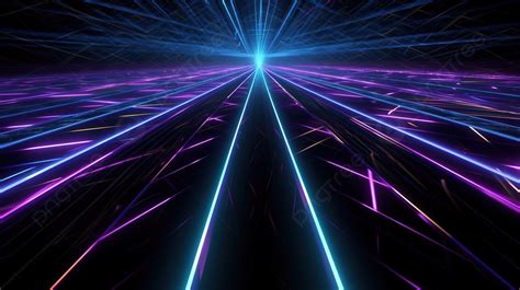 초현실적 어두운 배경에 빛나는 선이 있는 보라색 레이저 조명 파란색과 보라색 줄무늬 추상 빛나는 교차 라인 패턴의 3d 그림 고화질 사진 사진 배경 일러스트 및 사진