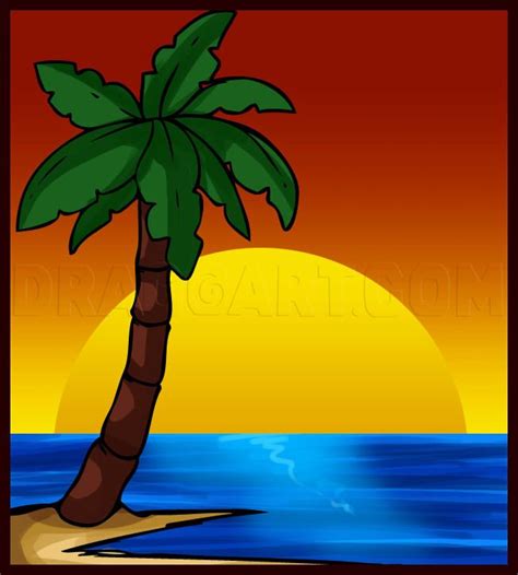 How To Draw A Palm Tree Step By Step Drawing Guide By Dawn Palm Tree Drawing Drawing