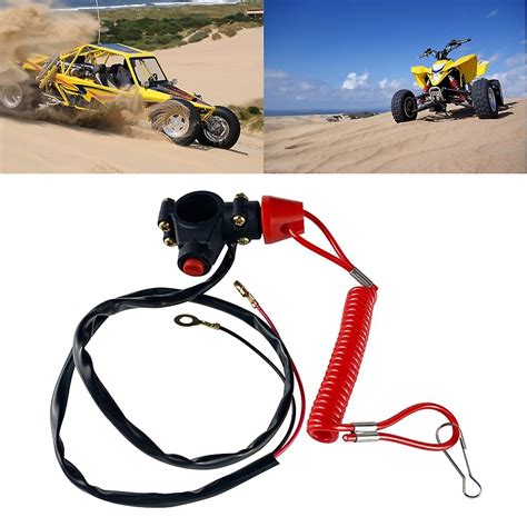 For Atv Quad Engine Emergency Kill Stop Switch Push Button Motor Tether Lanyard Fruugo Uk