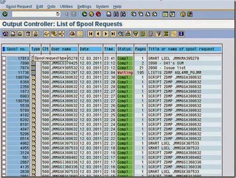 Spool Administration Sp01 Full Sap Basis