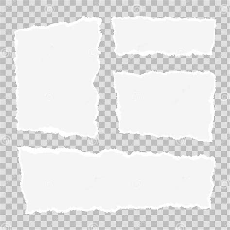 Torn Paper Stripes Ripped Squared Horizontal Paper Strips For Text Or Message Stock Vector