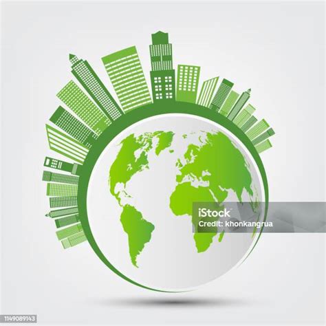 생태 및 환경 개념 도시 주위 녹색 나뭇잎과 지구 기호 환경 친화적인 아이디어와 세계를 돕기 벡터 Llustration 0명에 대한 스톡 벡터 아트 및 기타 이미지 Istock