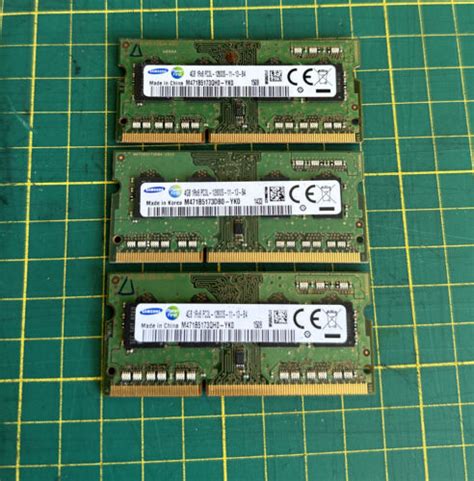Lot of 3 Samsung 4GB 1Rx8 PC3L-12800S-11-13-B4 M471B5173DBO-YKO Memory ...