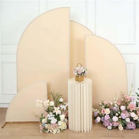 Matte Beige Spandex Half Moon Backdrop Covers Tableclothsfactory
