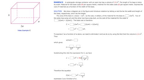 Solved EXAMPLE A Rectangular Storage Container With An Chegg