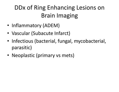 Ring Enhancing Lesion In Hiv Positive Patient Ppt
