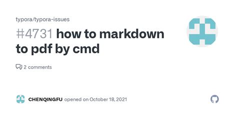 How To Markdown To Pdf By Cmd · Issue 4731 · Typoratypora Issues · Github