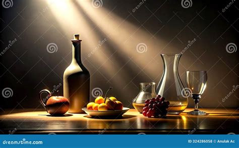 A Play Of Light And Form Exploring Shadows In A Dramatic Still Life Ai Artwork Stock