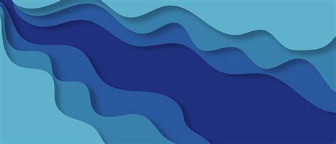 벡터 추상 종이 컷 웨이브 디자인 배너 템플릿 벡터 일러스트 레이 션을위한 파란색 색상 0명에 대한 스톡 벡터 아트 및 기타 이미지 0명 개념 곡선 Istock
