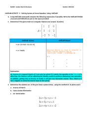 MATLAB ACTIVITY Docx NAME Jordan Paul B Ricamara Section ME S MATLAB ACTIVITY