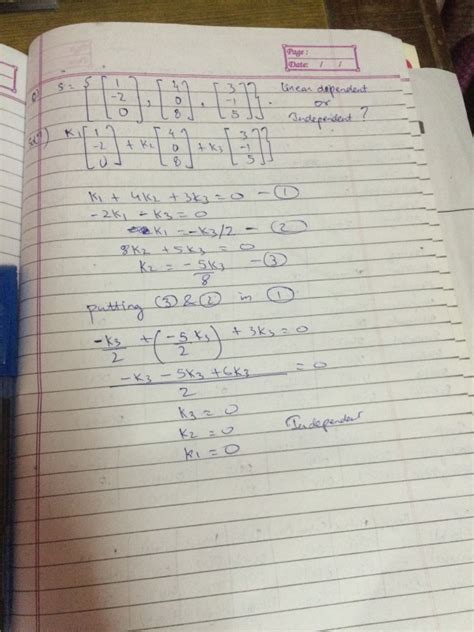 Linear Algebra Linear Dependent