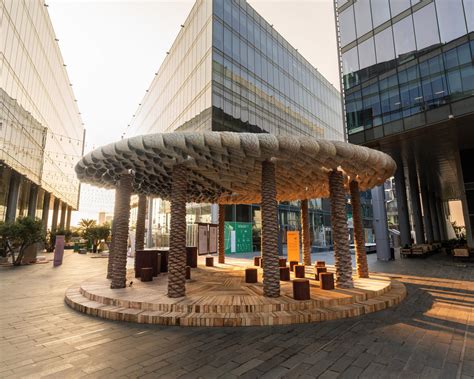 Abdalla Almulla Uses Palm Tree Trunks As Columns For Of Palm Pavilion