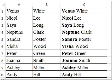 How To Bold Part Text When Concatenate Two Columns In Excel