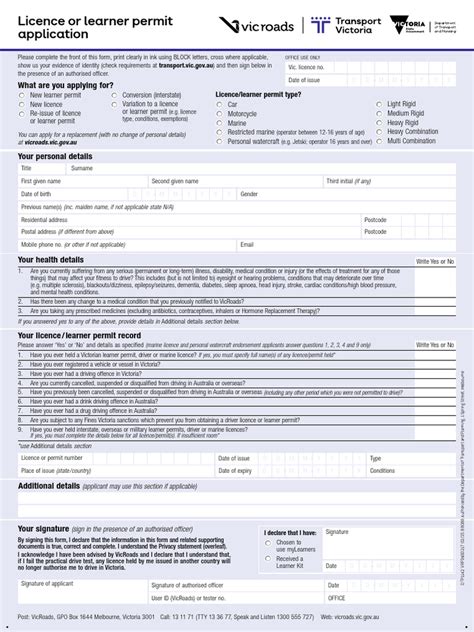 Licence Or Learner Permit Application Pdf Drivers License