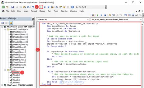 how to set one cell value in another worksheet with excel vba exceldemy