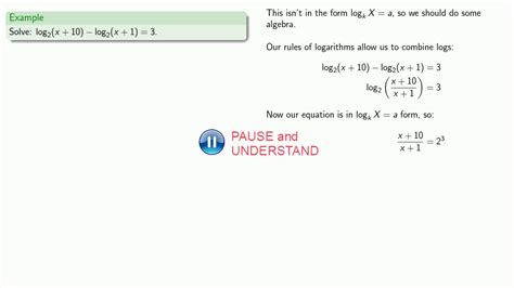 Logarithmic Equations YouTube