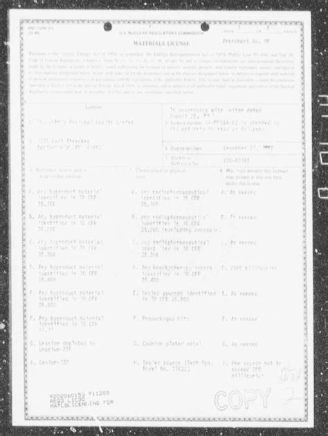 Fillable Online Matls Licensing Package For Amend 46 To License 24 00866 02 For St Fax Email