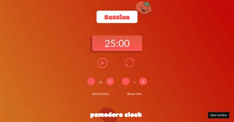 Pomodoro Clock Codesandbox