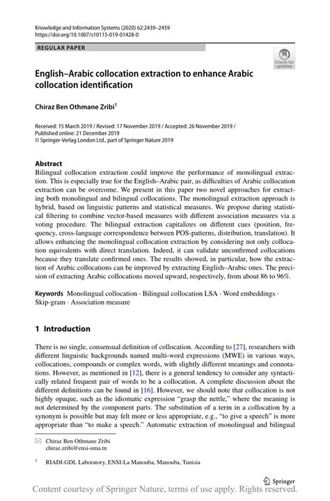 english arabic collocation extraction to enhance arabic collocation