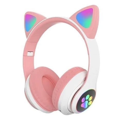 Беспроводные наушники с кошачьими ушками LED подсветкой Bluetooth ...