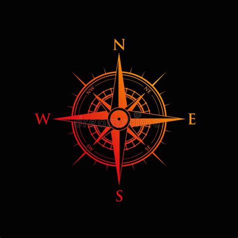 Compasso Vermelho E Alaranjado Ilustração Do Vetor Ilustração De