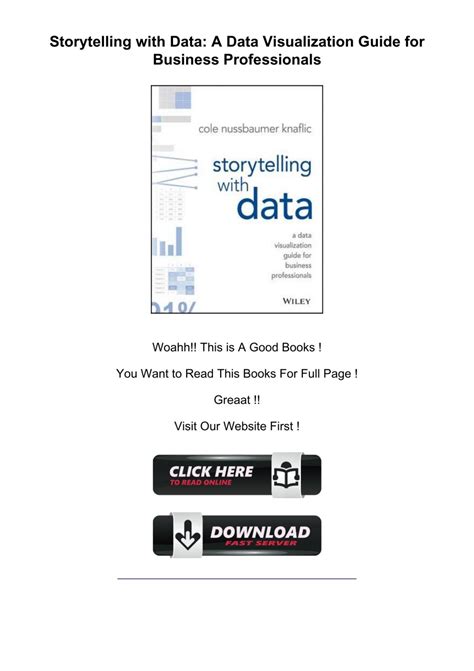 [read] Books Storytelling With Data A Data Visualization Guide For Business Professionals