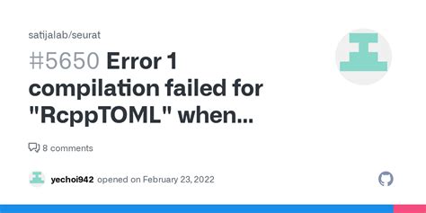 Error 1 Compilation Failed For Rcpptoml When Installpackagesseurat