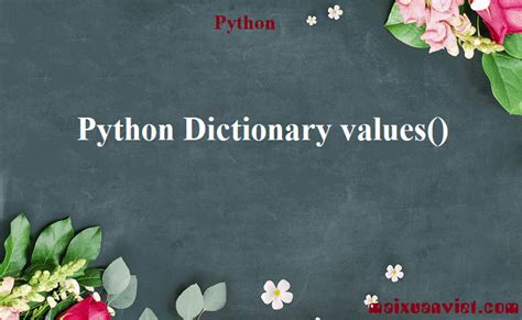 Python Dictionary Values Vietmxs Blog