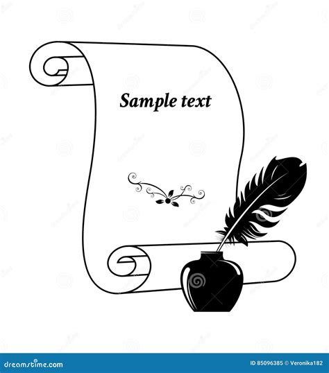 Scroll Paper And Feather Stock Vector Illustration Of Scroll