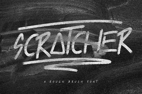Scratcher A Rough Brush Font Design Cuts